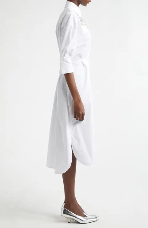 Erdem Embellished Cotton Poplin Shirtdress