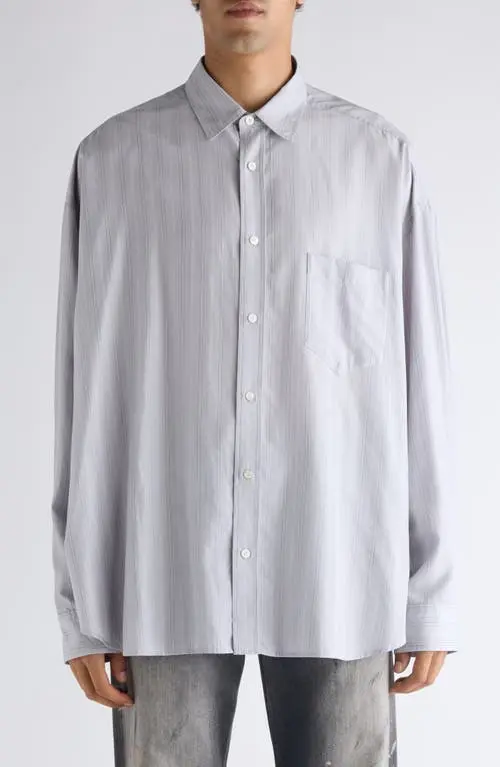 Acne Studios Soffia Relaxed Fit Stripe Button-up Shirt - Grey/multi