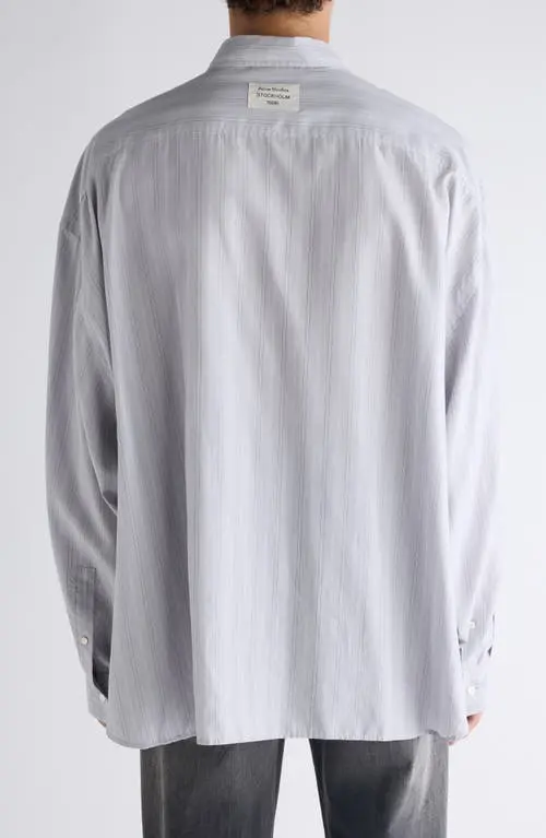 Acne Studios Soffia Relaxed Fit Stripe Button-up Shirt - Grey/multi