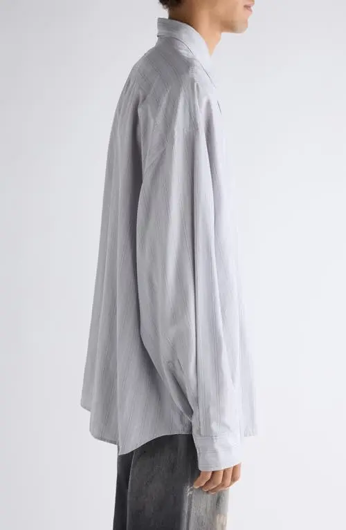 Acne Studios Soffia Relaxed Fit Stripe Button-up Shirt - Grey/multi