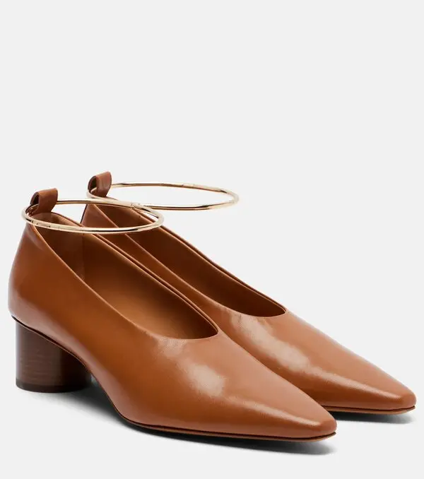 JIL SANDER Ring Leather Pumps - Brown