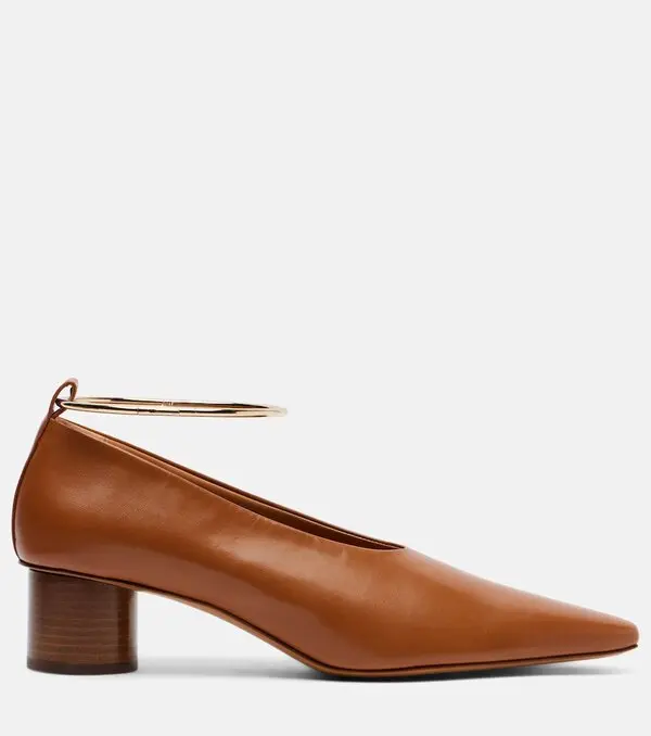 JIL SANDER Ring Leather Pumps - Brown