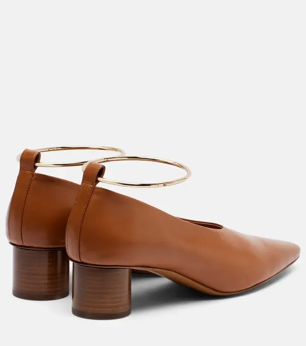 JIL SANDER Ring Leather Pumps - Brown