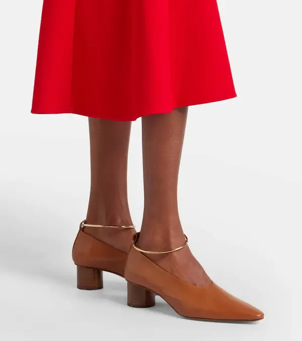 JIL SANDER Ring Leather Pumps - Brown