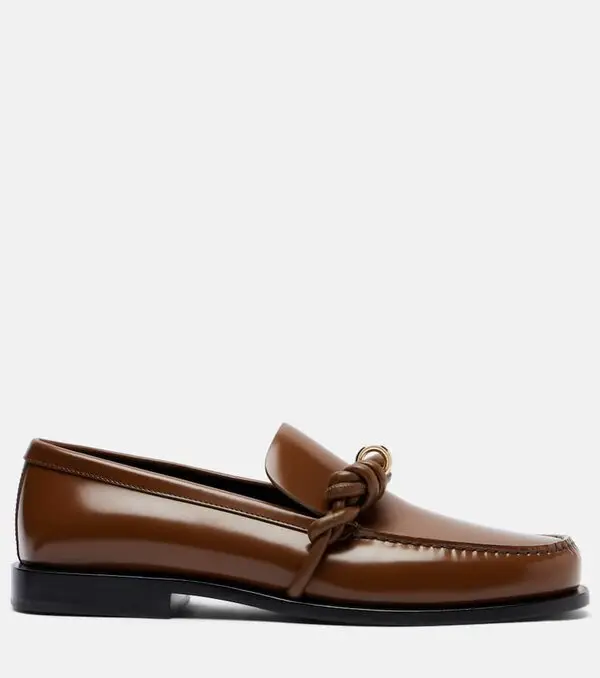 JIL SANDER Tangle Leather Loafers - Brown