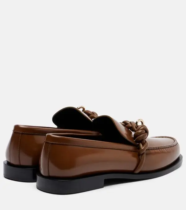 JIL SANDER Tangle Leather Loafers - Brown