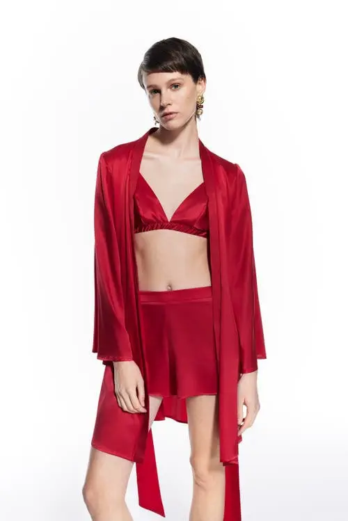MERS SILK Anya Silk Robeluxurious Silk Wrap Robe