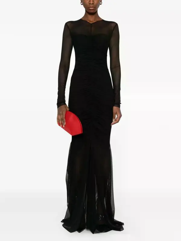 Norma Kamali Shirred Fishtail Gown
