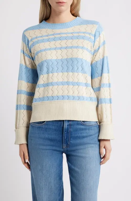 Wit & Wisdom Pointelle Stripe Sweater