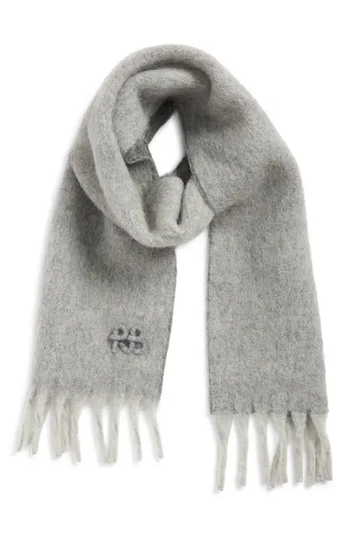 Ruslan Baginskiy Rb Wool Blend Fringe Scarf - Grey