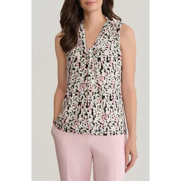 KASPER Knot Front Sleeveless Top