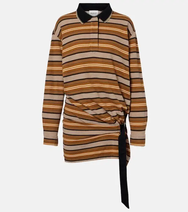 MARANT ETOILE Isea Striped Polo Shirt Dress - Multicoloured