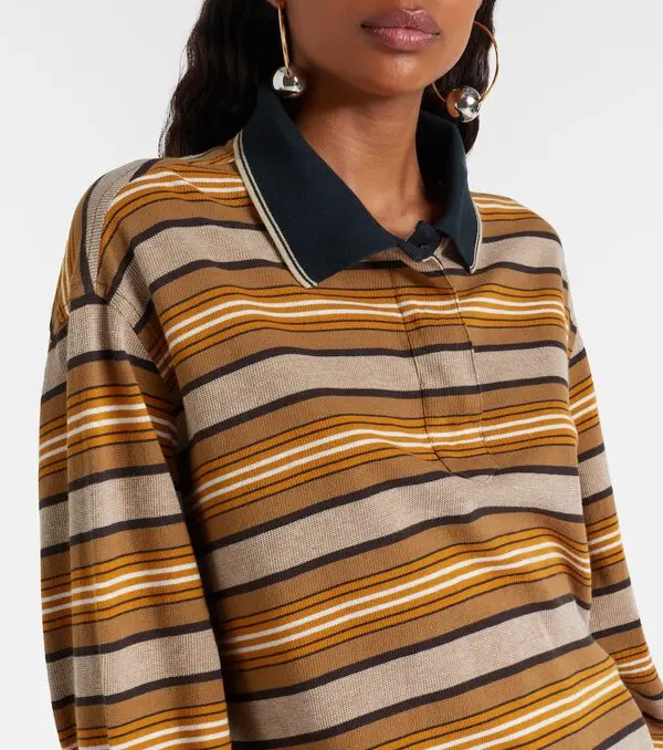 MARANT ETOILE Isea Striped Polo Shirt Dress - Multicoloured