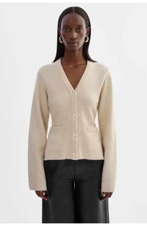 LAMARQUE Fiorella Knit Hourglass Cardigan - Heather Beige