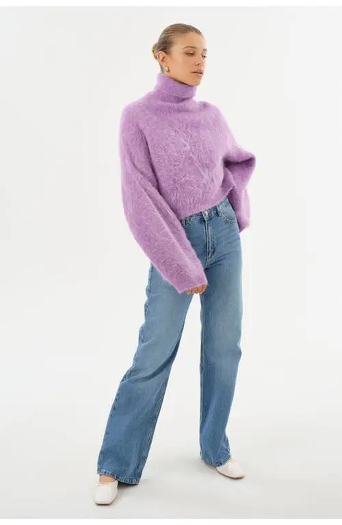 LAMARQUE Wool Turtleneck Sweater - Lavender Mauve