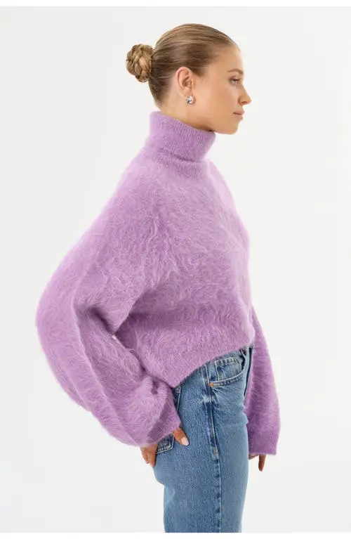 LAMARQUE Wool Turtleneck Sweater - Lavender Mauve