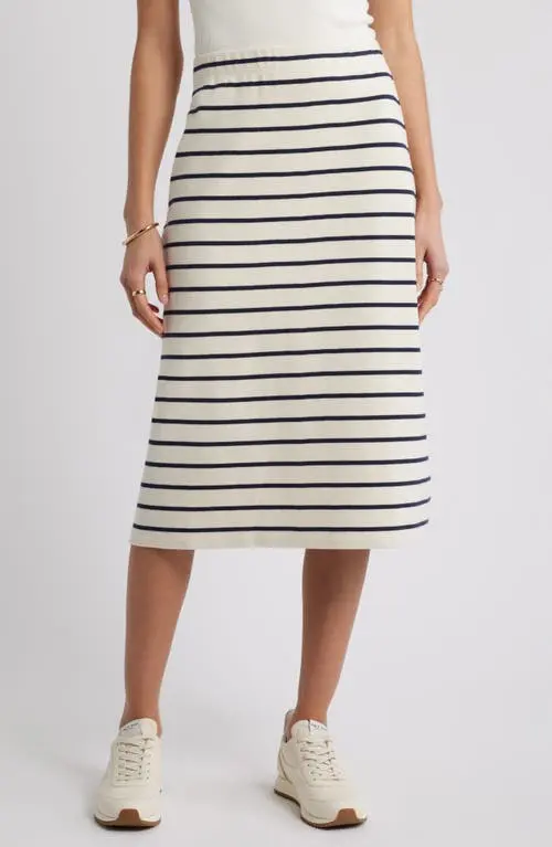 Caslon Striped Knit Midi Skirt