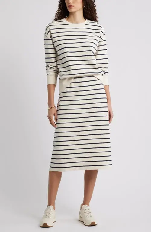 Caslon Striped Knit Midi Skirt