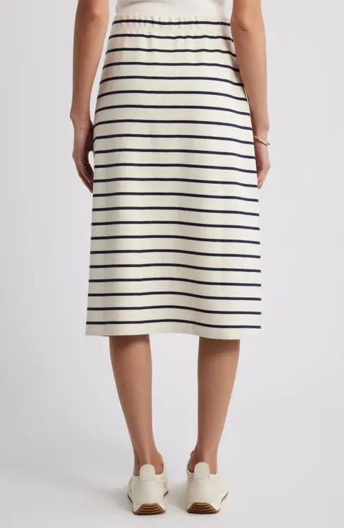 Caslon Striped Knit Midi Skirt
