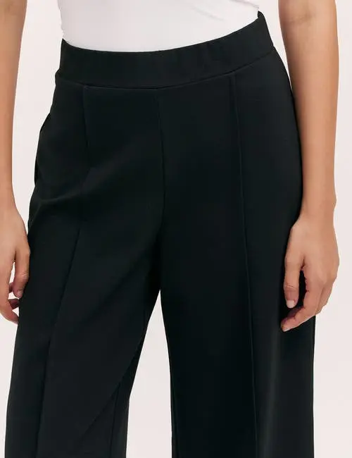 FINERY LONDON Caryl Ponte Jersey Wide Leg Trousers