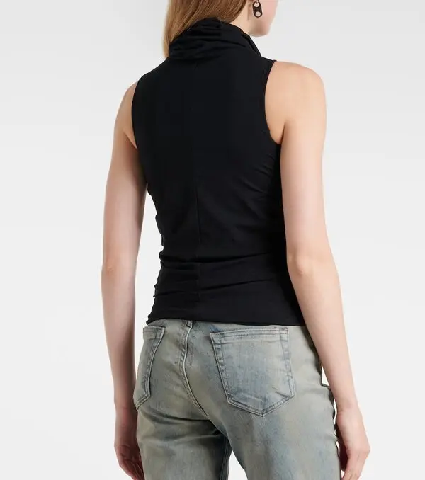 Rick Owens Cutout Ruched Jersey Top