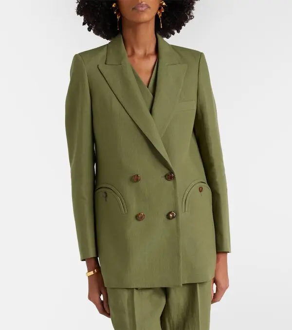 BLAZÉ MILANO Midday Sun Linen Blazer - Green