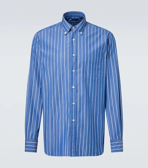 SLOWEAR Striped Cotton Shirt - Blue