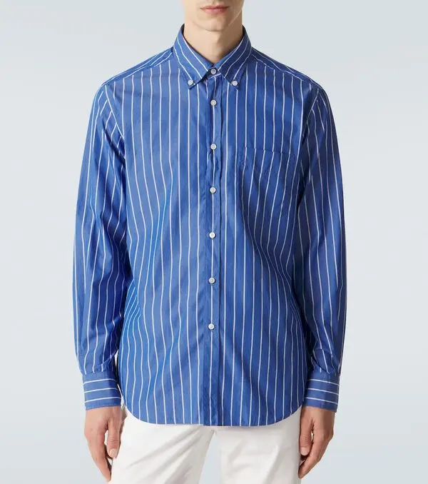 SLOWEAR Striped Cotton Shirt - Blue
