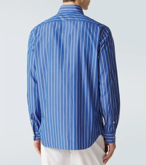 SLOWEAR Striped Cotton Shirt - Blue