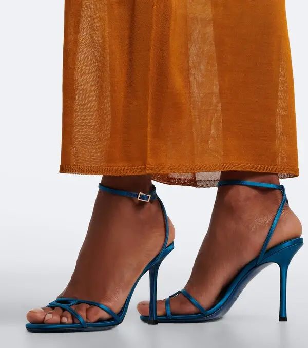 JIMMY CHOO 1998 Leo Satin Sandals - Blue