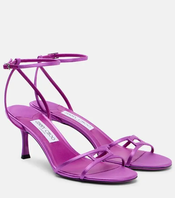 JIMMY CHOO 1998 Leo Satin Sandals - Purple
