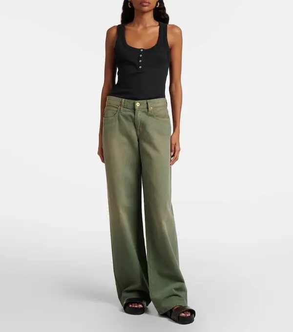 SLVRLAKE Mica Wide-leg Jeans - Green