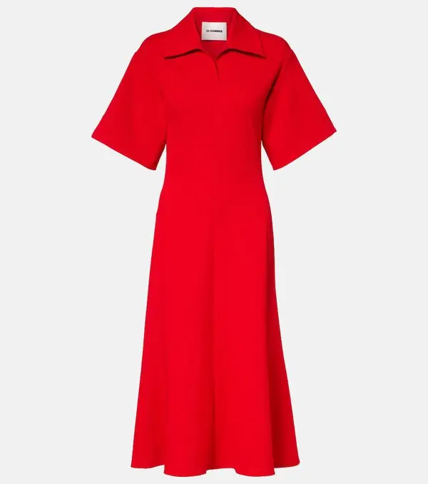 JIL SANDER Midi Dress - Red