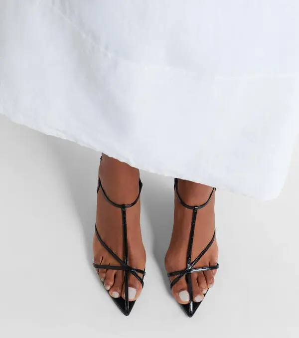 JIL SANDER Cage Leather Sandals
