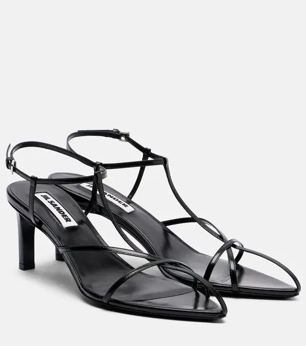 JIL SANDER Cage Leather Sandals