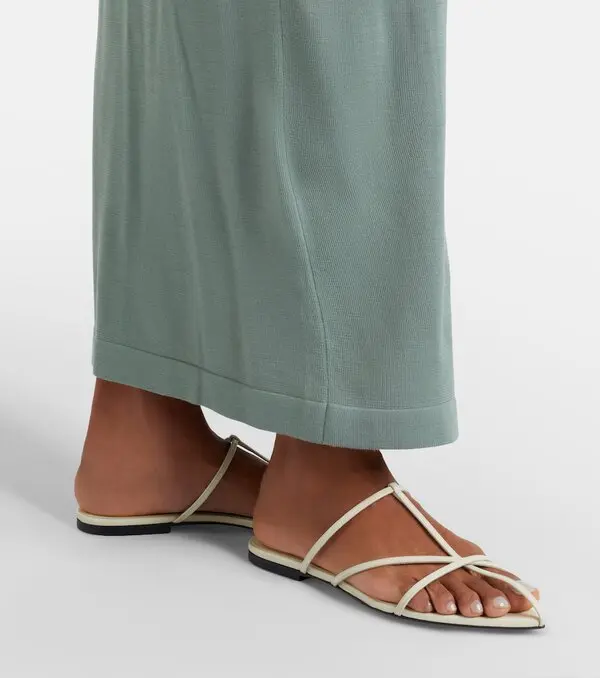 JIL SANDER Cage Leather Sandals - White