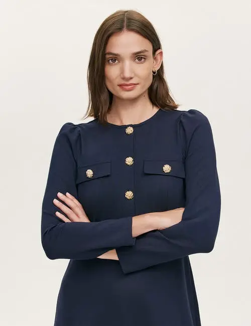 FINERY LONDON Gilly Ponte Jersey Midi Dress