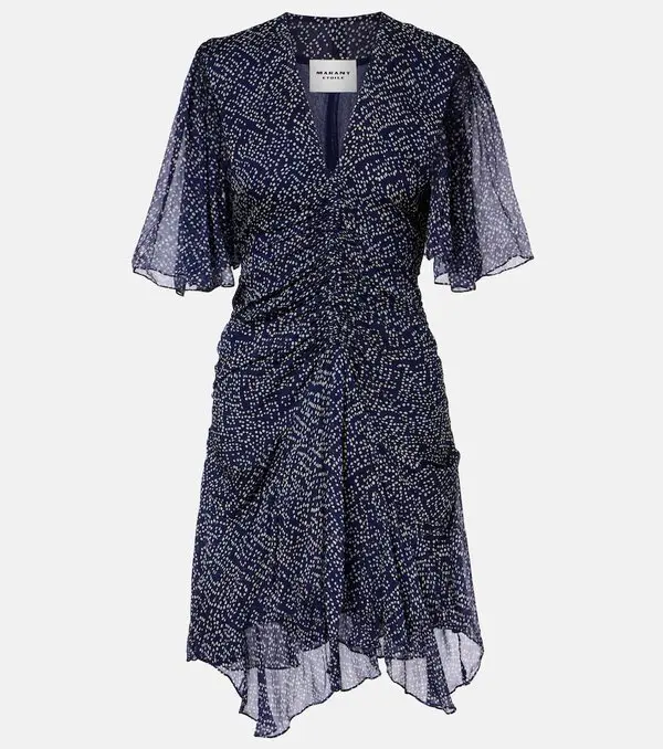 MARANT ETOILE Vivienne Printed Muslin Minidress - Blue