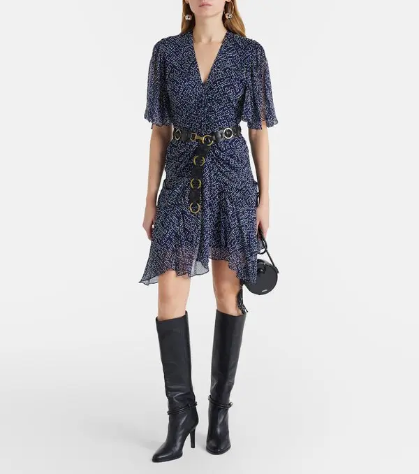 MARANT ETOILE Vivienne Printed Muslin Minidress - Blue