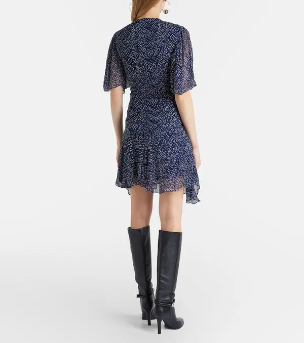 MARANT ETOILE Vivienne Printed Muslin Minidress - Blue