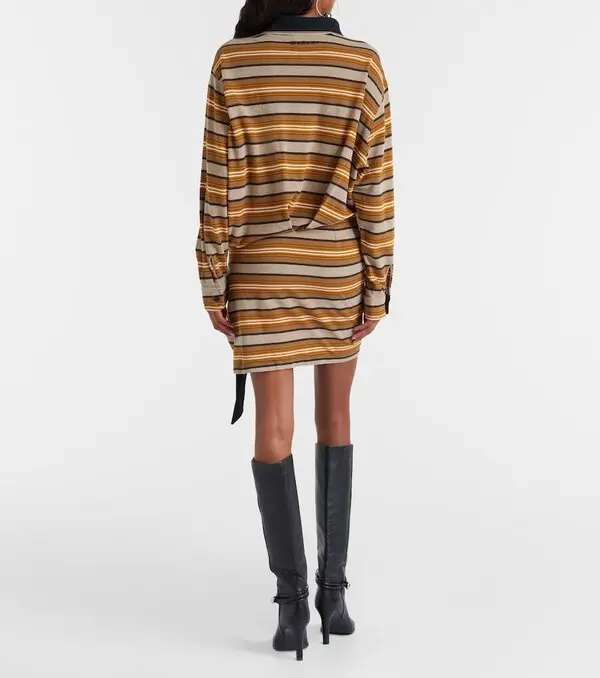 MARANT ETOILE Isea Striped Polo Dress - Multicoloured