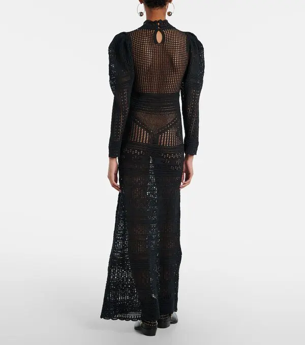 Isabel Marant Étoile Dione Open-knit Maxi Dress - Black