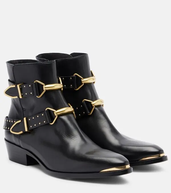 Isabel Marant Étoile Zalya Leather Ankle Boots - Black