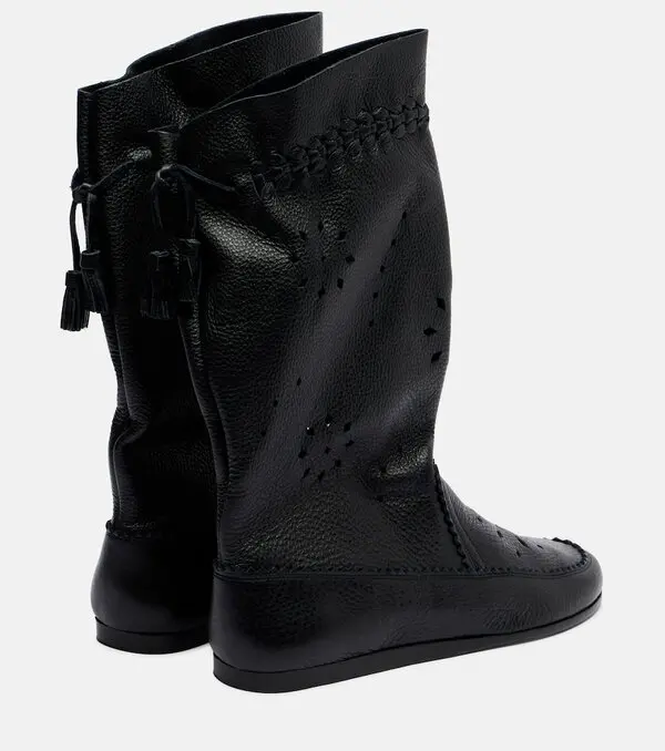 Isabel Marant Étoile Welky Laser-cut Leather Mid-calf Boots - Black