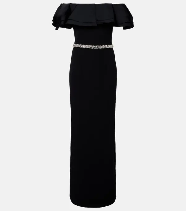 Safiyaa Ryan Crystal-embellished Gown - Black