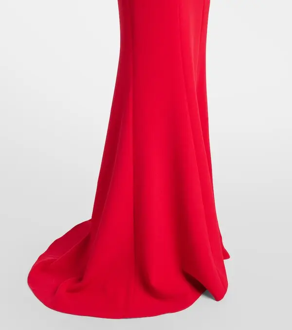 Safiyaa Rory Floral-appliqué Crêpe Gown