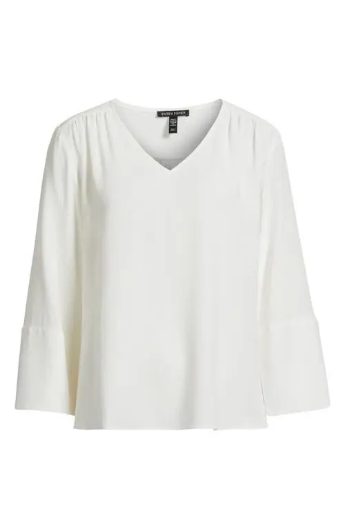 Eileen Fisher Lantern Sleeve Silk Top - Ivory
