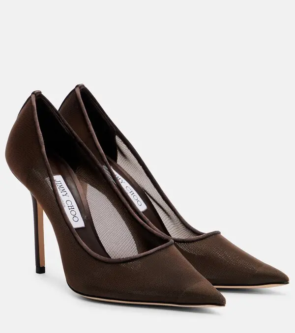 JIMMY CHOO Love 100 Mesh Pumps - Brown