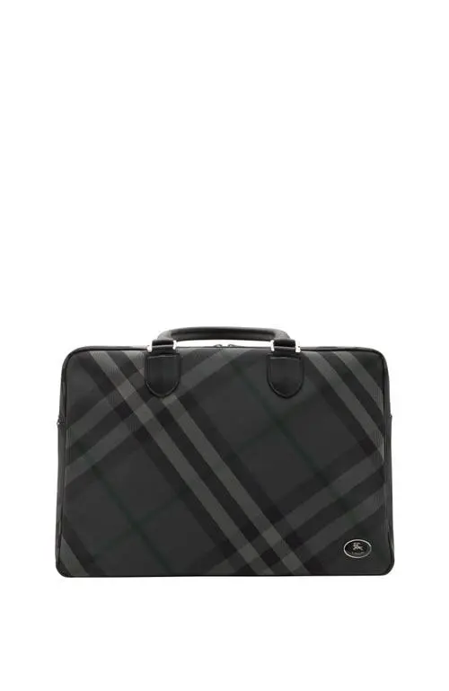 Burberry Grid Briefcase - Charcoal Grey