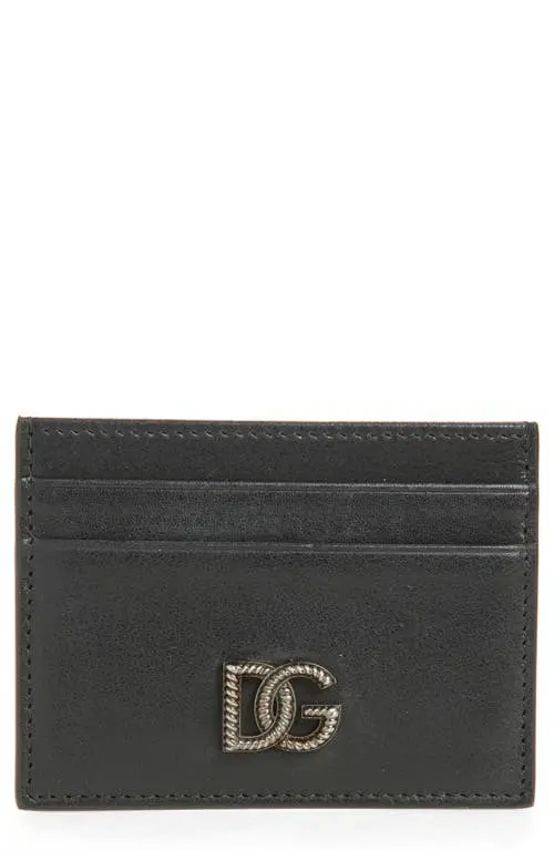 Dolce & Gabbana Dg Logo Leather Card Case - Black